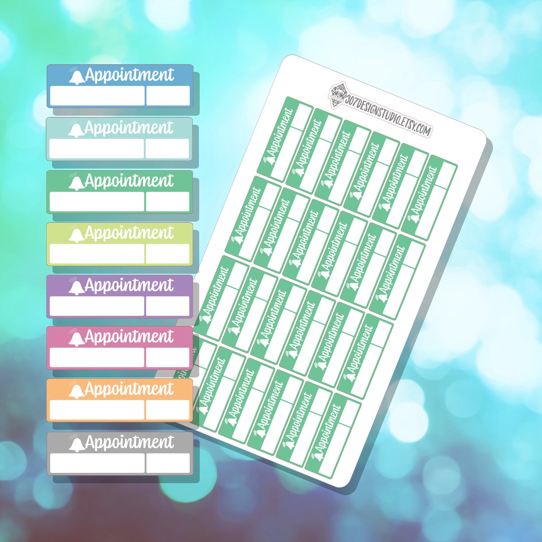 Appointment Reminder Sticker Sheet Multiple Size and Color - Etsy