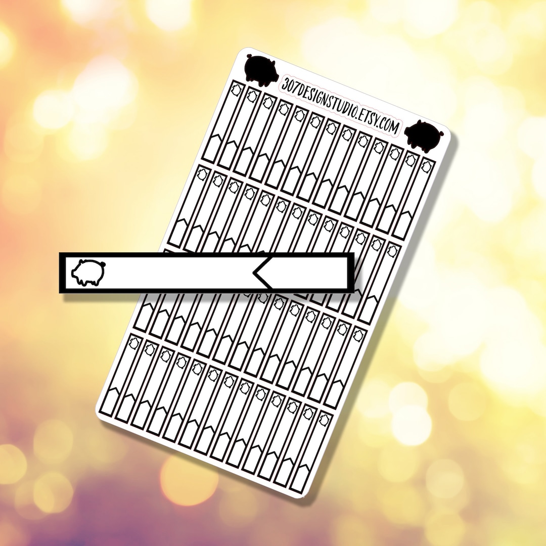 Piggy Expense Tracker | Colorable Sticker Sheet | Multiple Size Options ...
