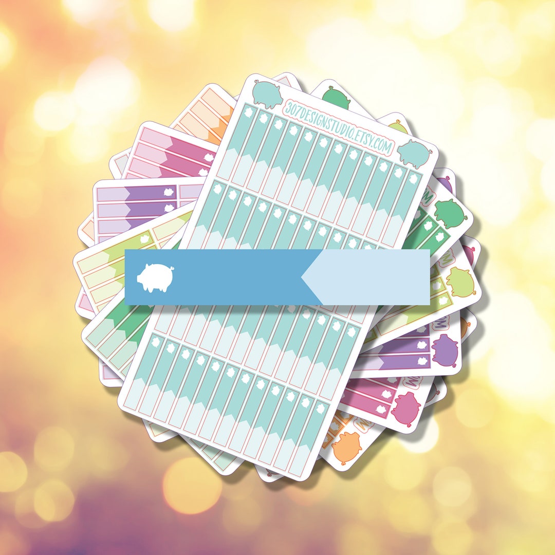 Piggy Expense Tracker Sticker Sheet | Bundle and Save | Multiple Size ...
