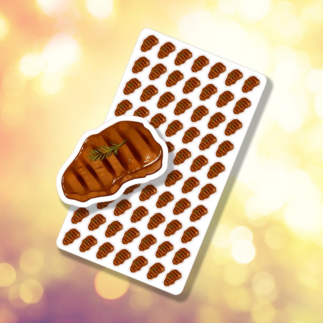 Steak Icon Sticker Sheet | Health and Self Care Stickers | Planner ...