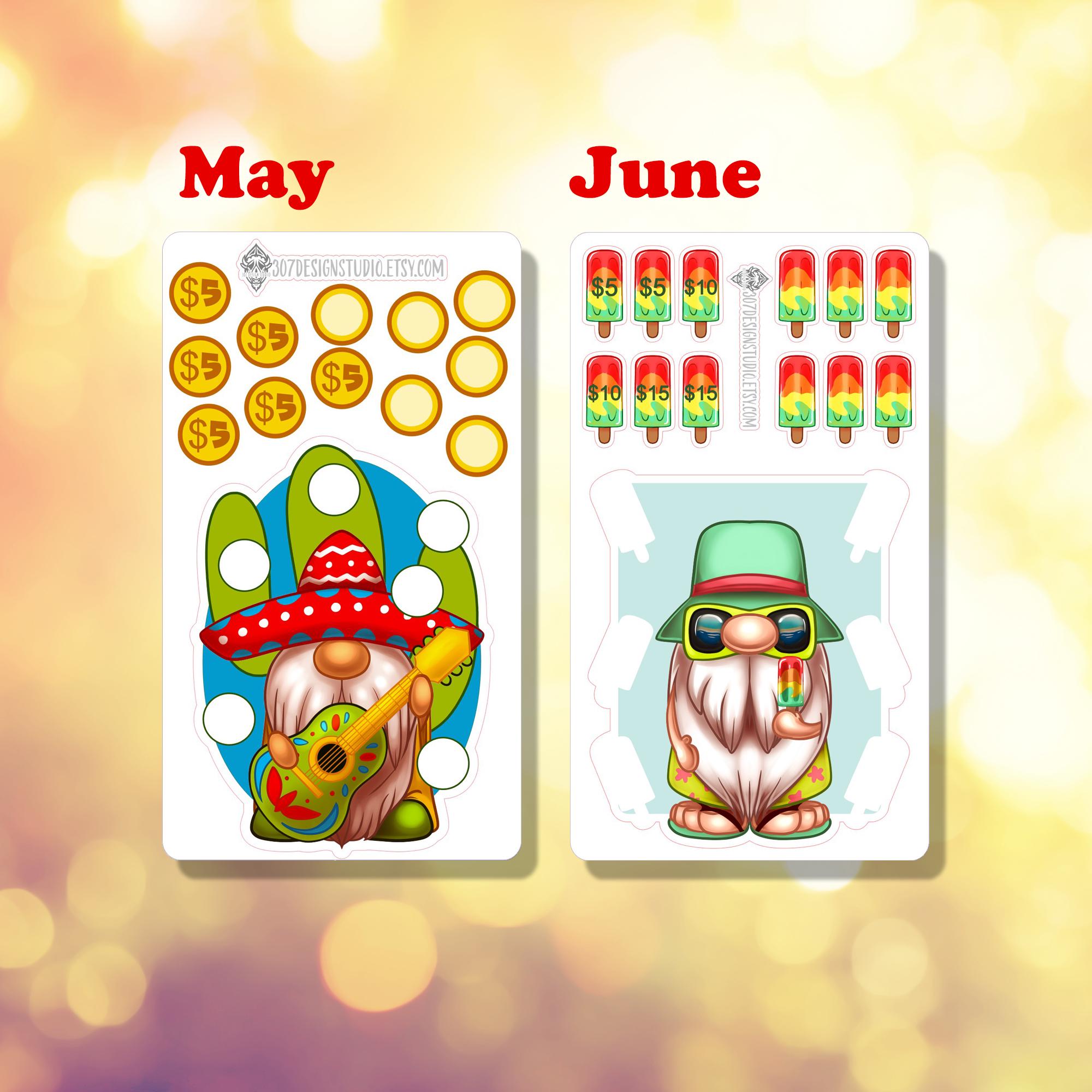 12 Months of Gnome Savings Challenges | Budgeting, Planner Sticker ...
