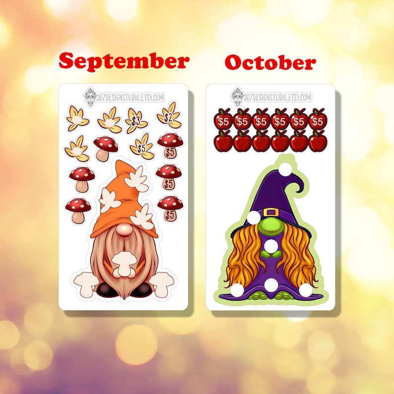 12 Months of Gnome Savings Challenges | Budgeting, Planner Sticker ...