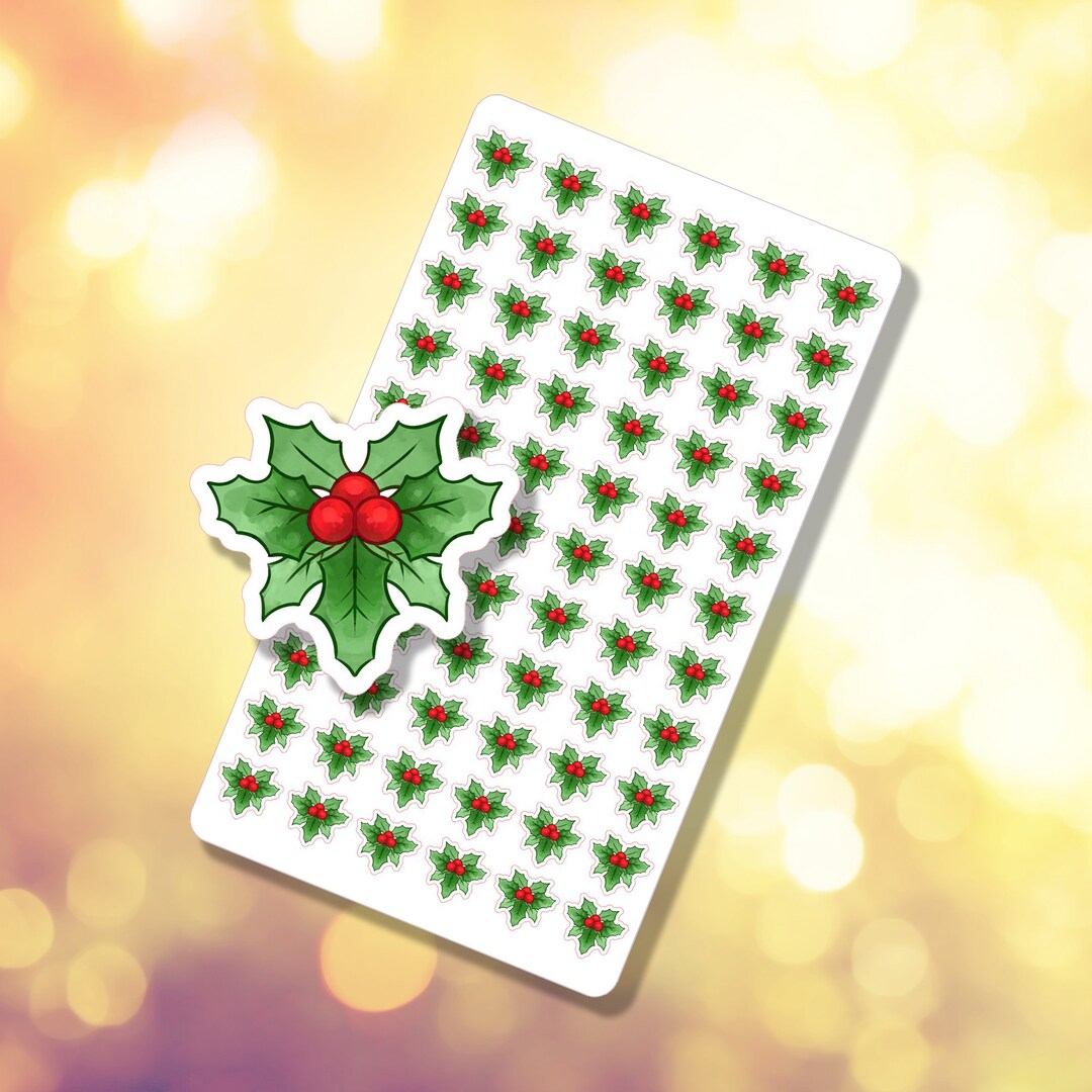 Mini Holly Sprig Sticker Sheet | Journaling Planning Stickers | Cute ...