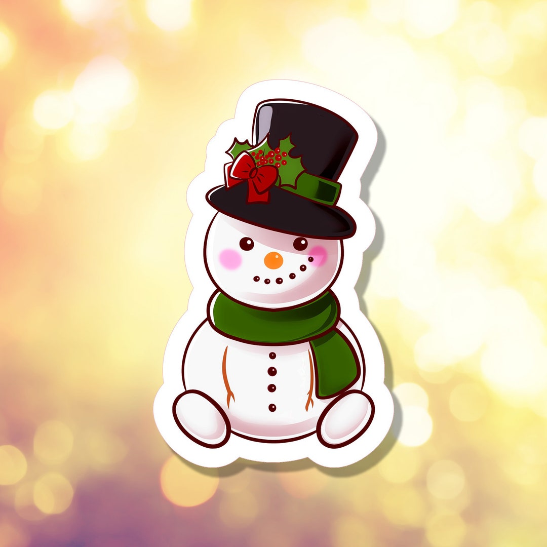 Cute Snowman Sticker | Hand Drawn | Laptop Water Bottle Decorative ...