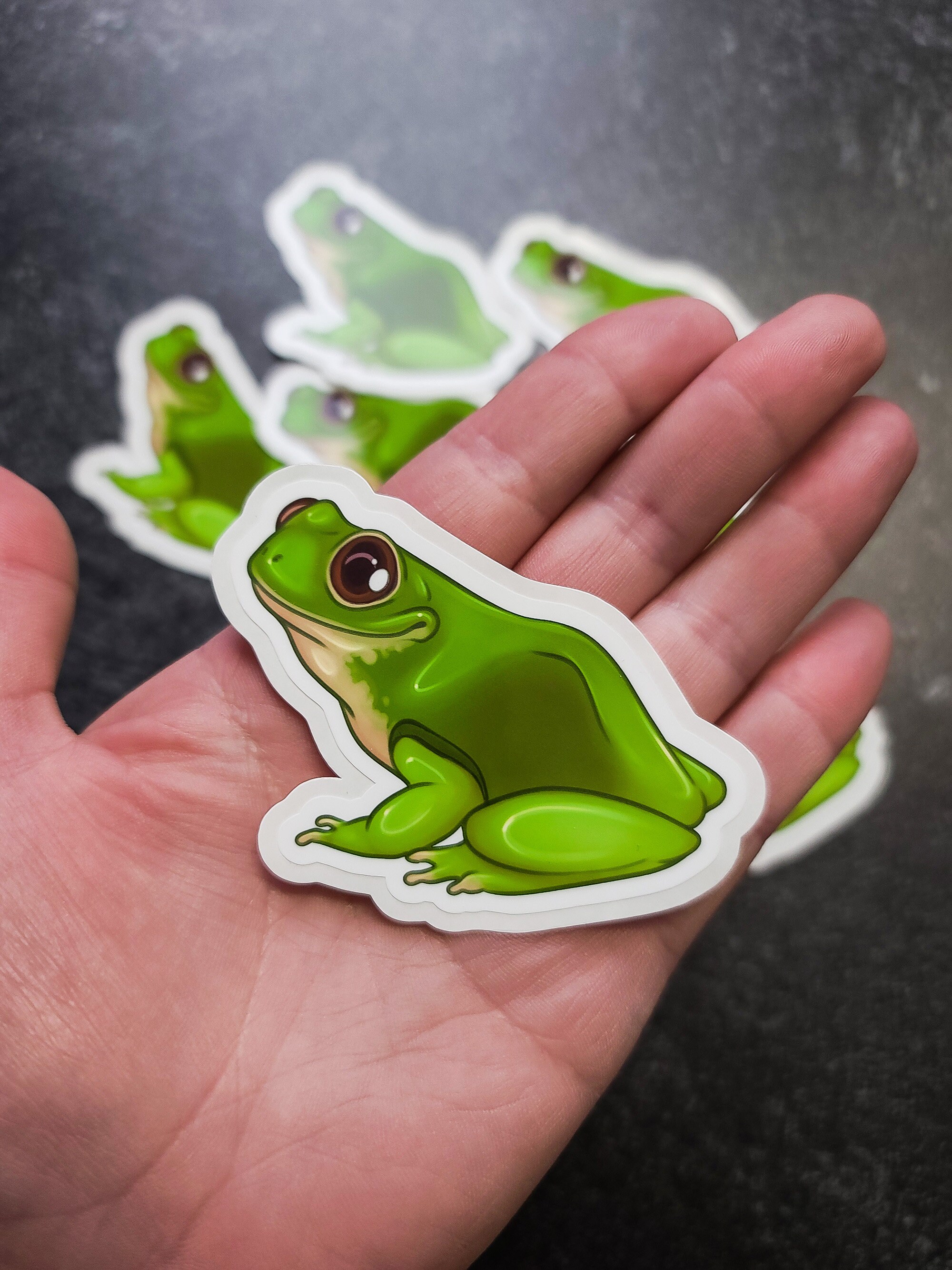Smiling Frog Waterproof Sticker | Laptop Water Bottle Decorative Animal ...