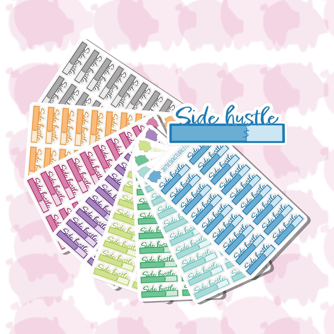 Side Hustle Tracker Sticker Sheet Multiple Size Color Options Budget ...