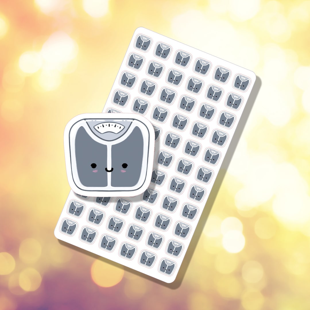Bathroom Scale Icon Budgeting Planner Sticker Sheet Weigh in Stickers ...