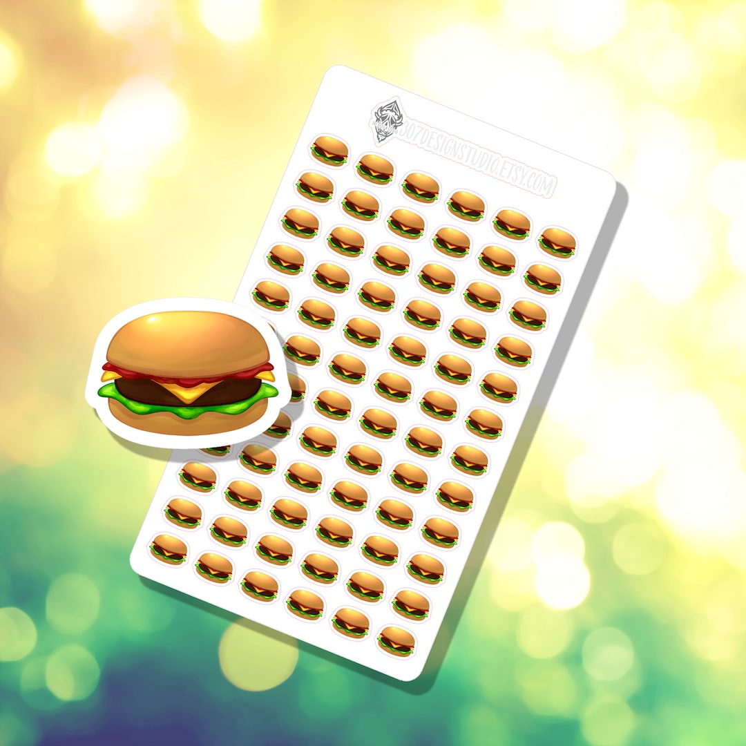 Mini Cheeseburger Sticker Sheet | Health and Self Care Stickers ...
