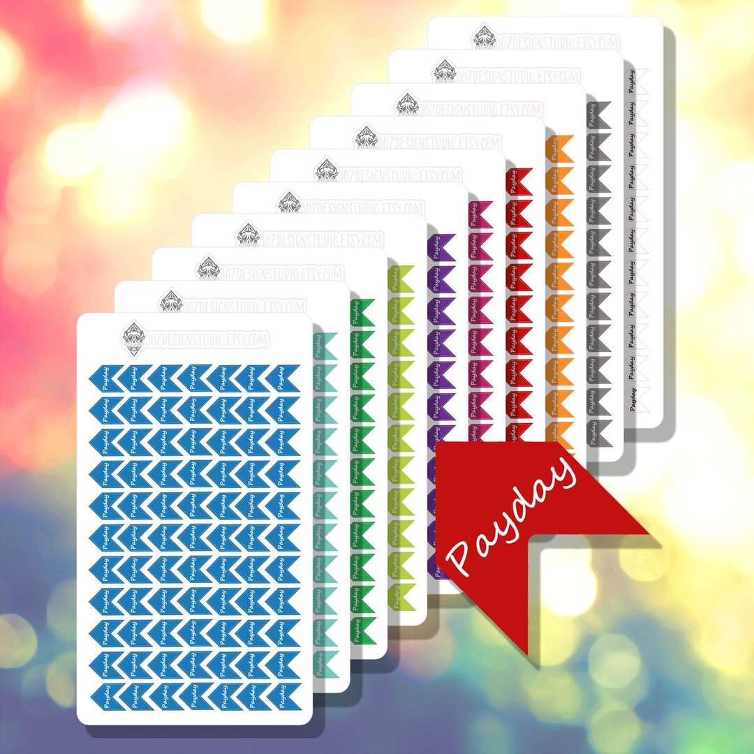 Payday Corner Stickers | Budgeting Sticker Sheet | Planners Budget ...