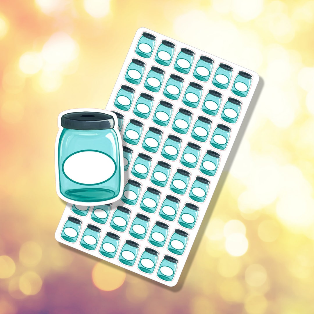 Savings Challenge Tracker Jar Budgeting Planner Sticker Sheet Penny ...