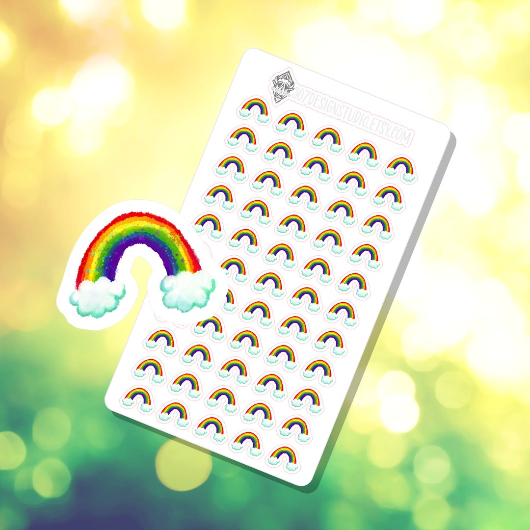 Mini Rainbow Sticker Sheet | Journaling Planning Stickers | Cute ...