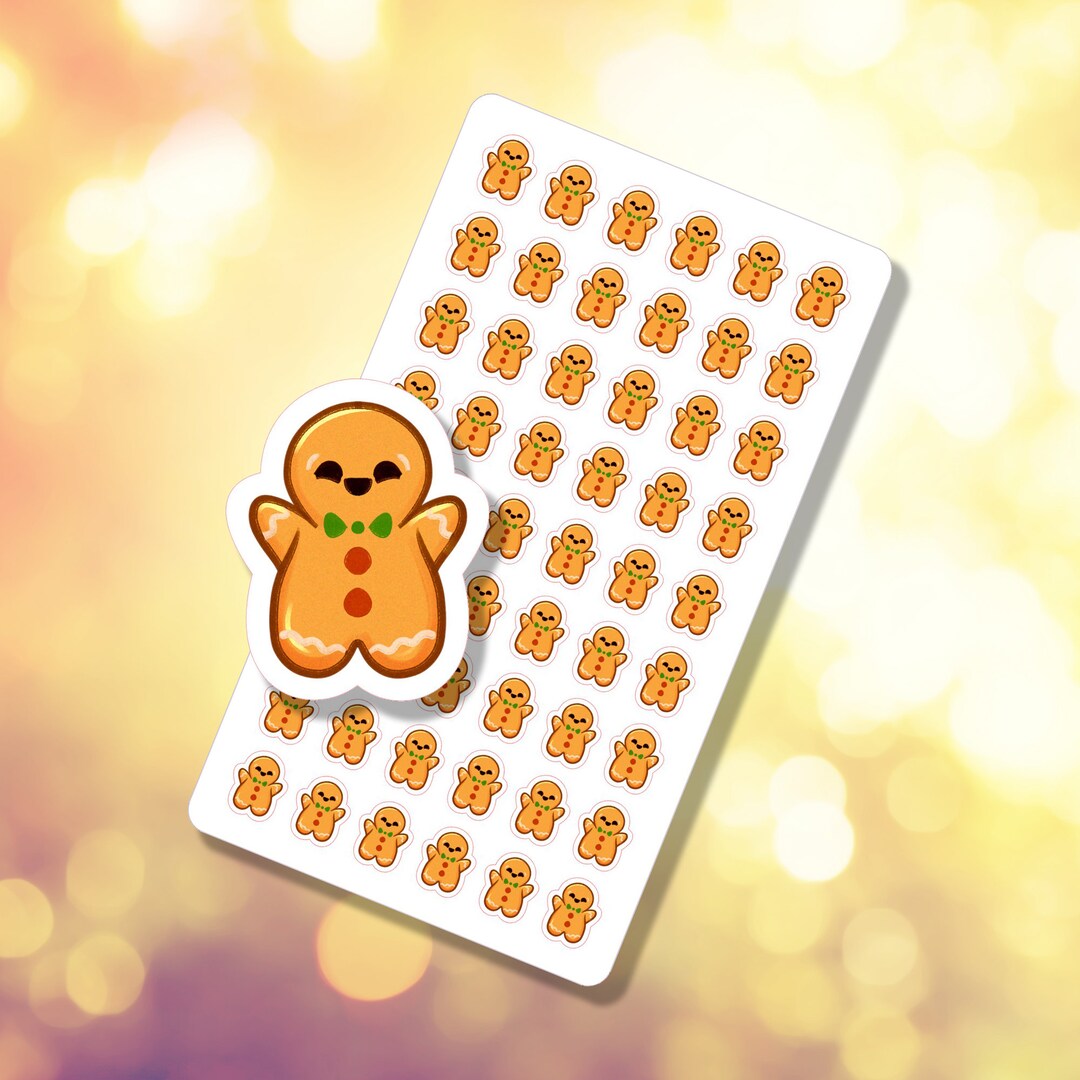 Happy Gingerbread Man Sticker Sheet | Journaling Planning Stickers ...