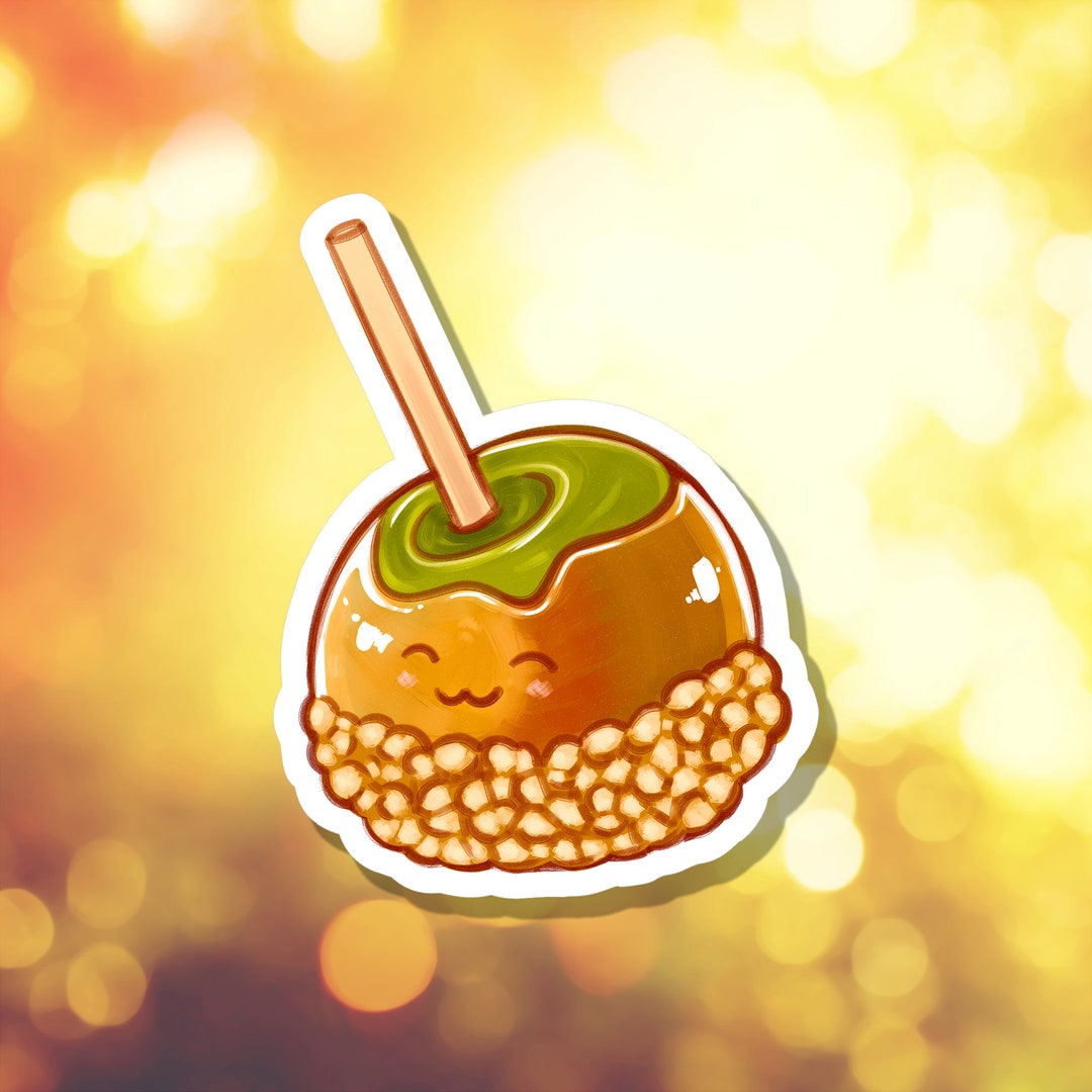 Caramel Apple Die Cut Waterproof Sticker Laptop Water Bottle Decorative ...