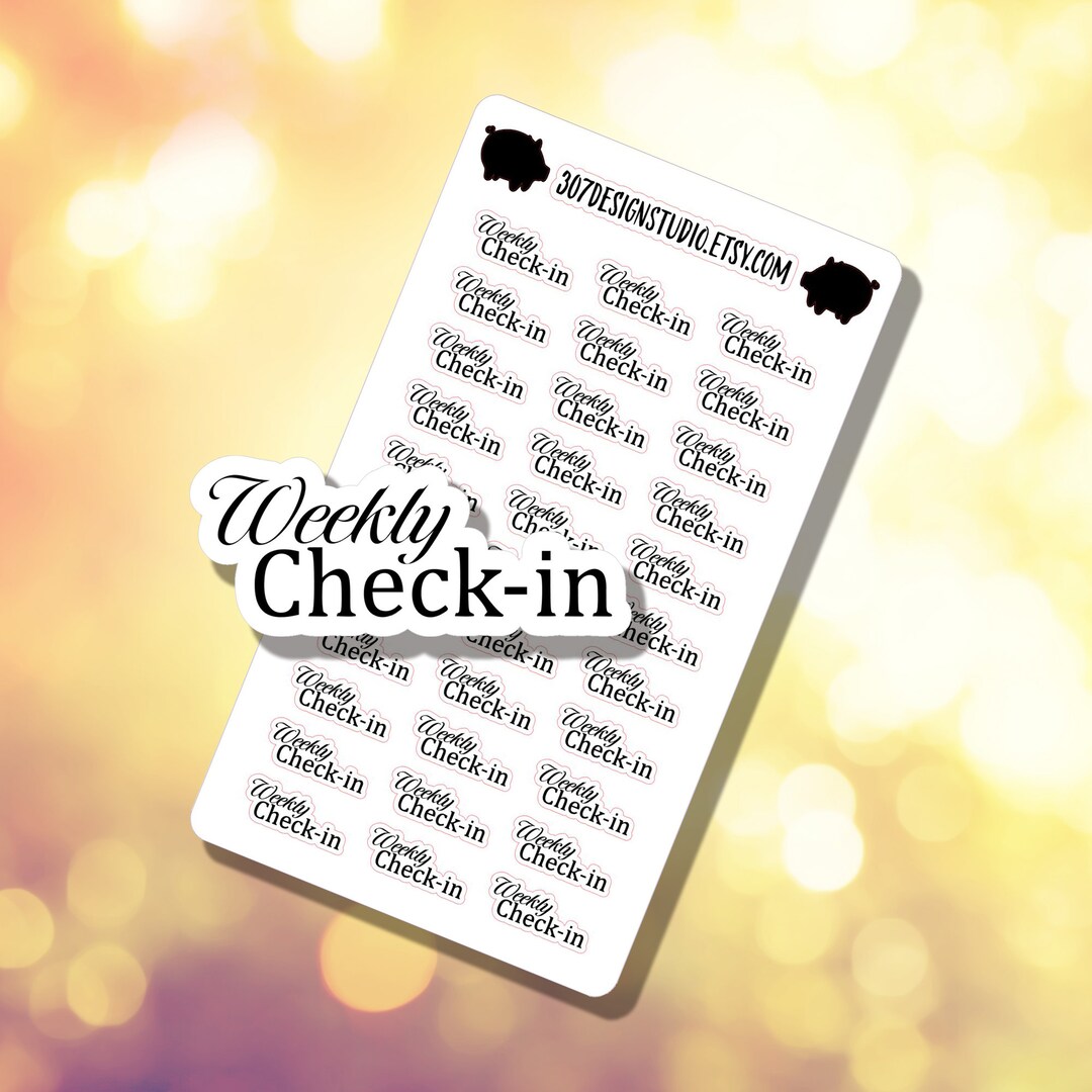 Weekly Check in Small Sized Month Script Sticker Sheet Monthly Calendar ...