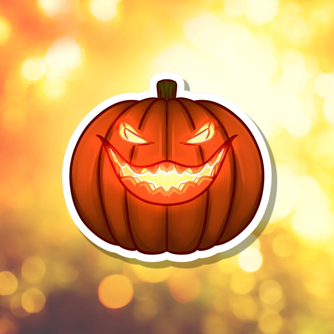 Jack-o-lantern Waterproof Sticker | Halloween Decal| Laptop Water ...