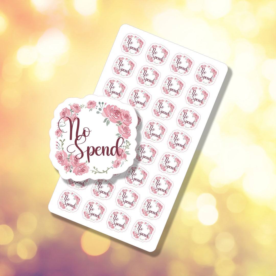 Rose No Spend Sticker Sheet No Spend Challenge Budgeting Planner ...