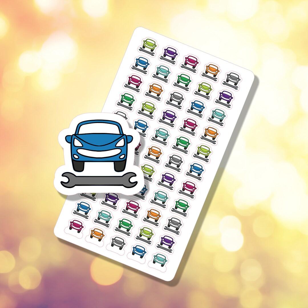 Vehicle Maintenance Icon | Planner Sticker Sheet | Car Tracker Stickers ...