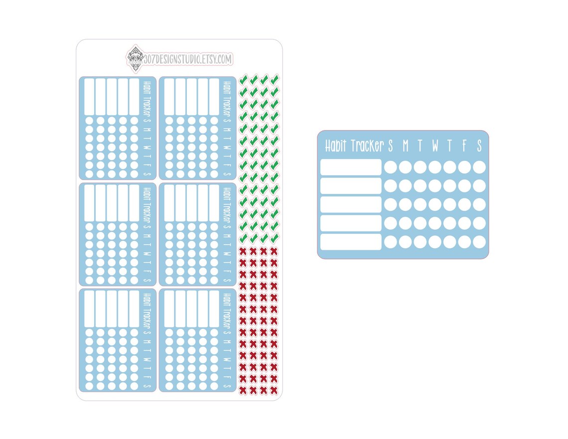 Habit Tracker Sticker Sheet | Bundle and Save | Multiple Size Color ...