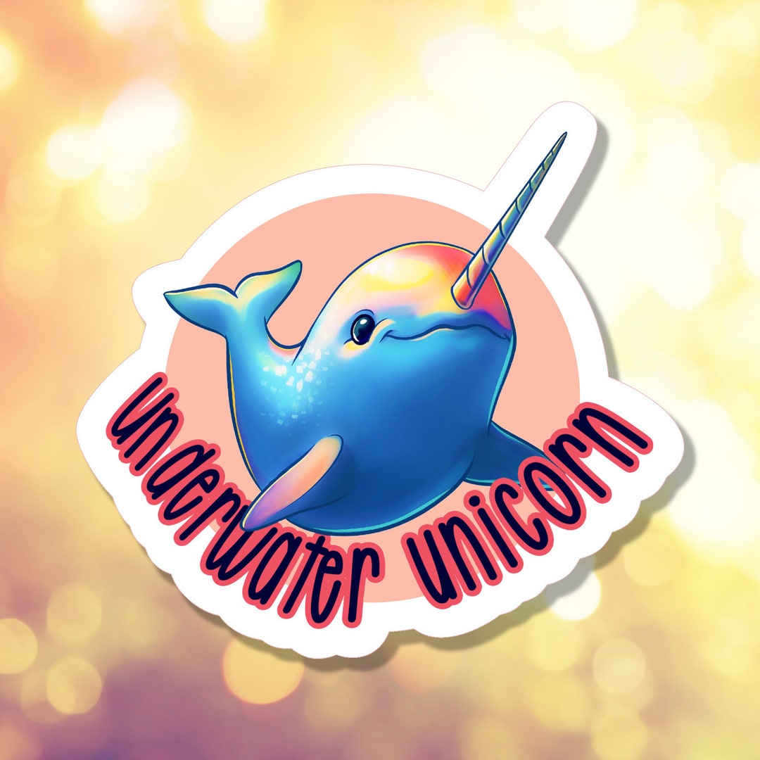 Cute Narwhal Unicorn Decal | Laptop Water Bottle Decorative | Sea Life ...