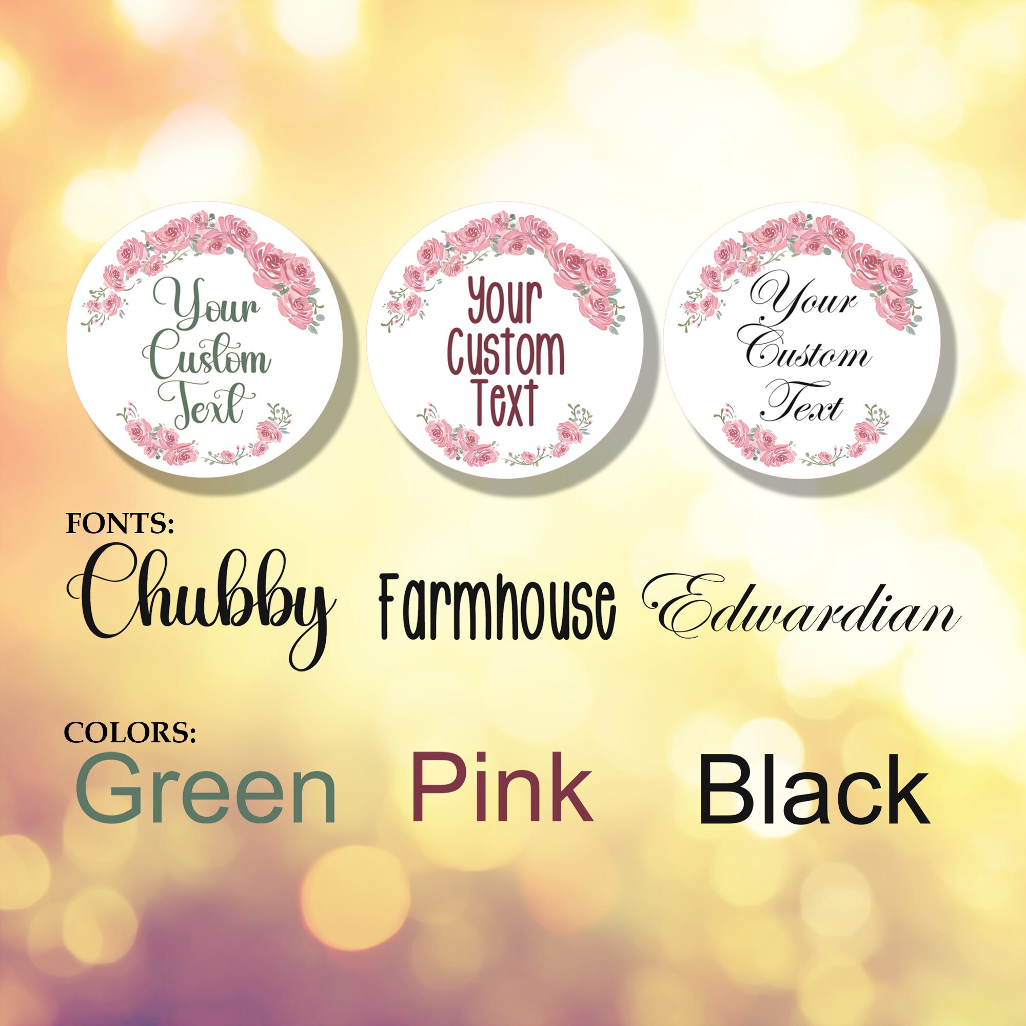Custom Text Stickers | Custom Labels | Personalized | Wedding Party ...