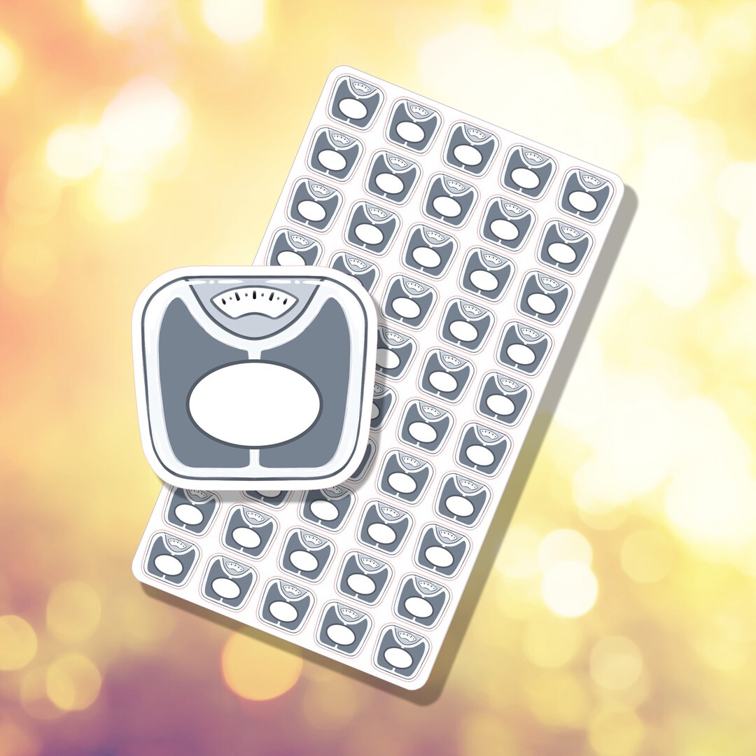 Fillable Bathroom Scale Icon | Budgeting Planner Sticker Sheet | Weigh ...