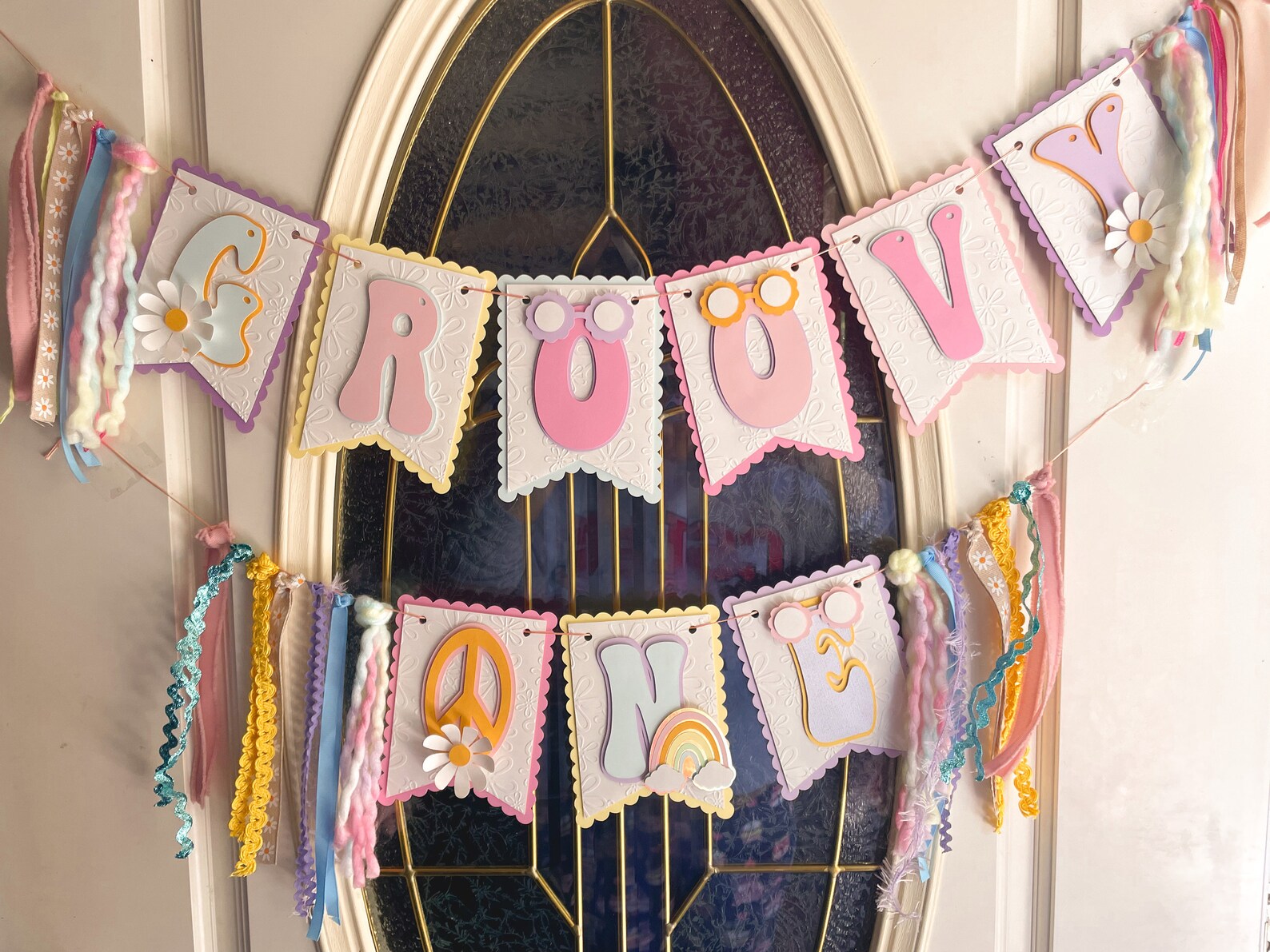 One Groovy Baby High Chair Banner two Groovy Flower Power - Etsy