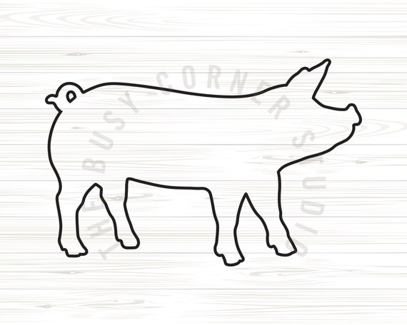 Pig Outline Digital Download Svg Png Eps Dxf - Etsy