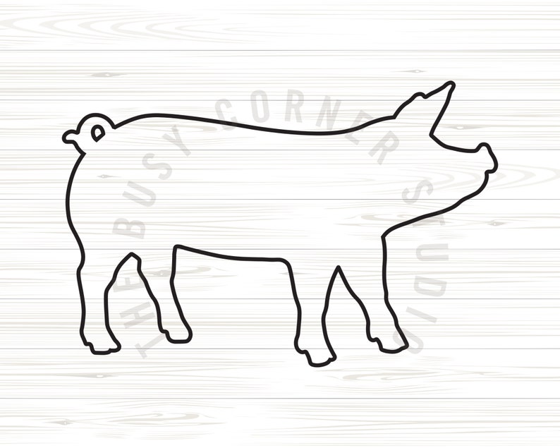 Pig Outline Digital Download Svg Png Eps Dxf - Etsy