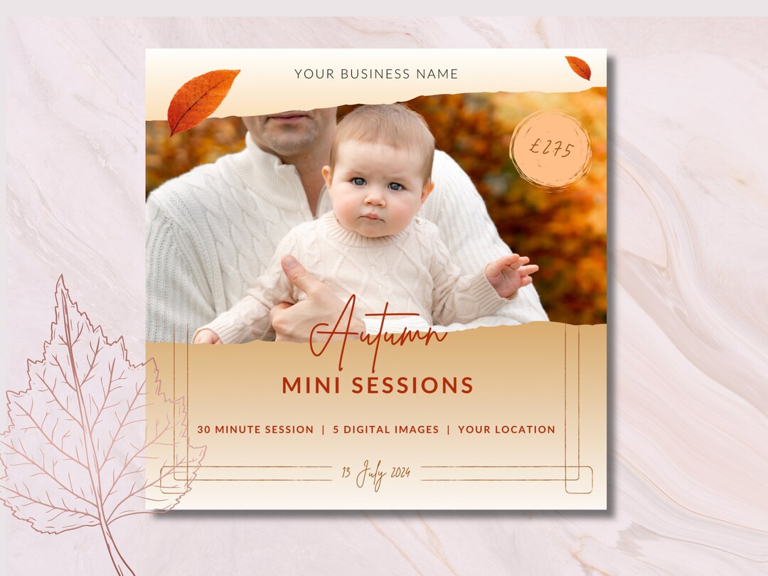 Autumn Mini Session Template | Fall Mini Session Template | Mini ...