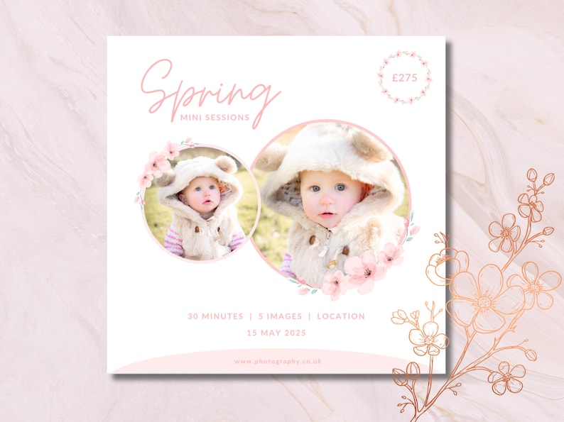 Spring Mini Session Template | Mini Session Marketing | Photography ...