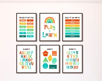 Neutral Preschool Posters - Etsy