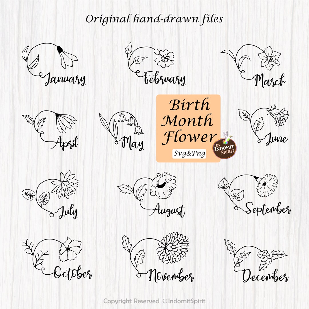 Birth Month Flower Svg & Png / Birthmonth Flower Svg / January Flower ...