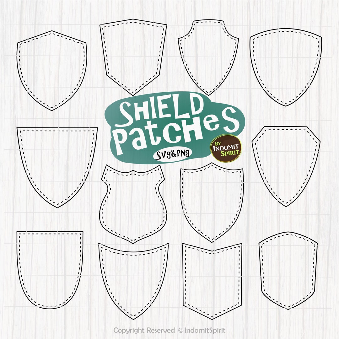 Shield Patch Svg & Png / Shield Label Svg-png / Dotted Outline Svg ...