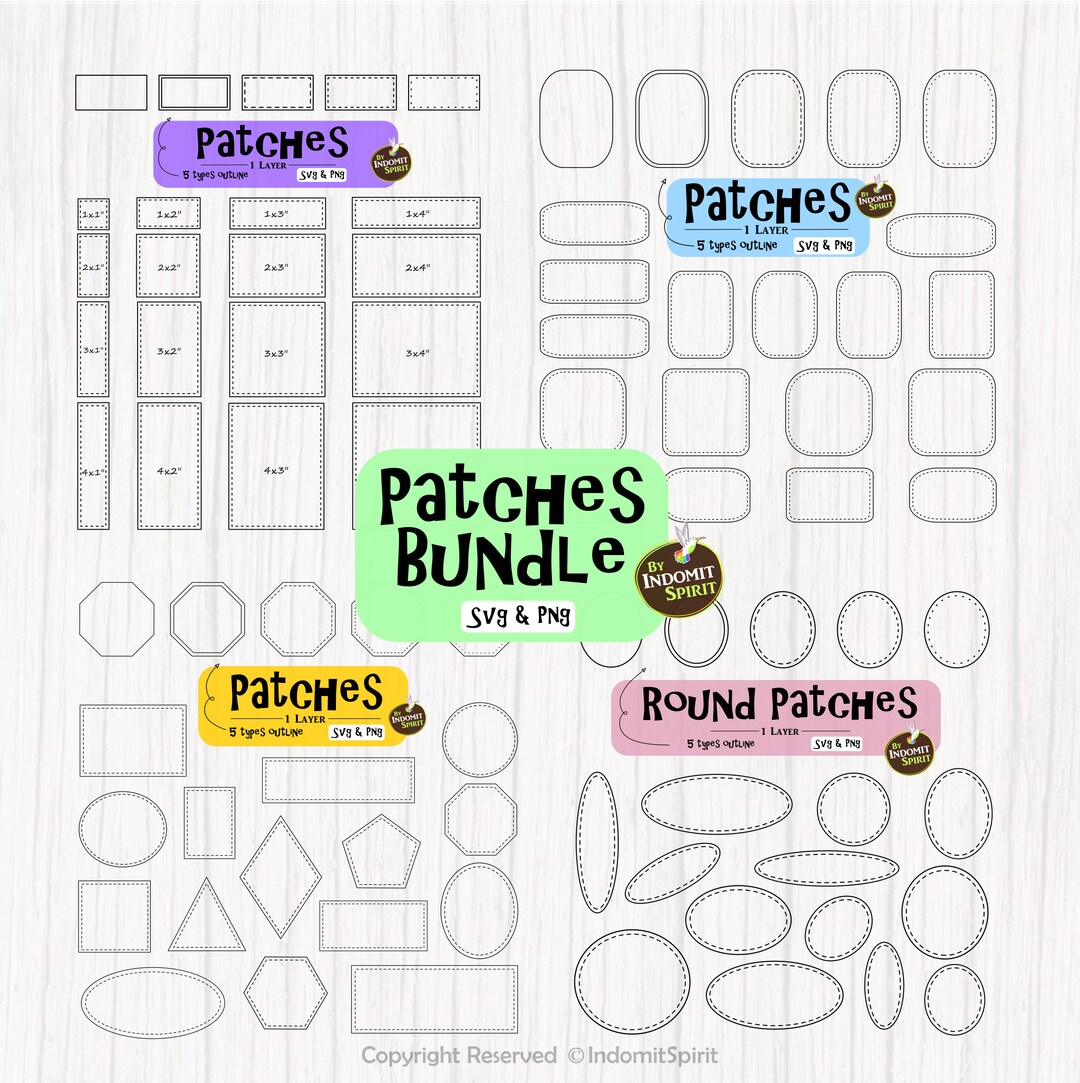 Patch Svg Bundle / Dotted Outline Svg Png/ Patches Leather Png / Hat ...