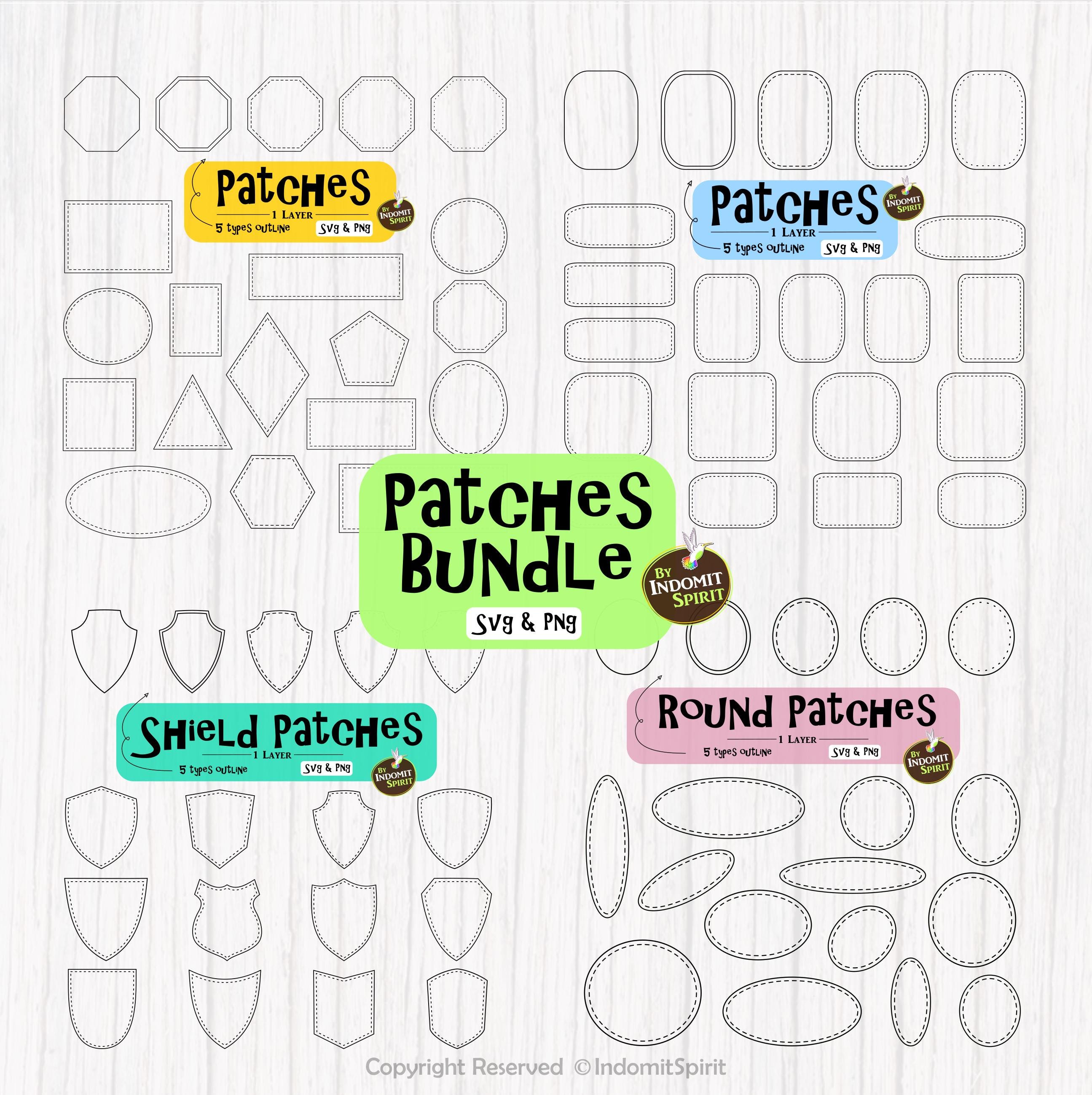 Patch Svg Bundle / Dotted Outline Svg Png/ Patches Leather Png / Hat ...