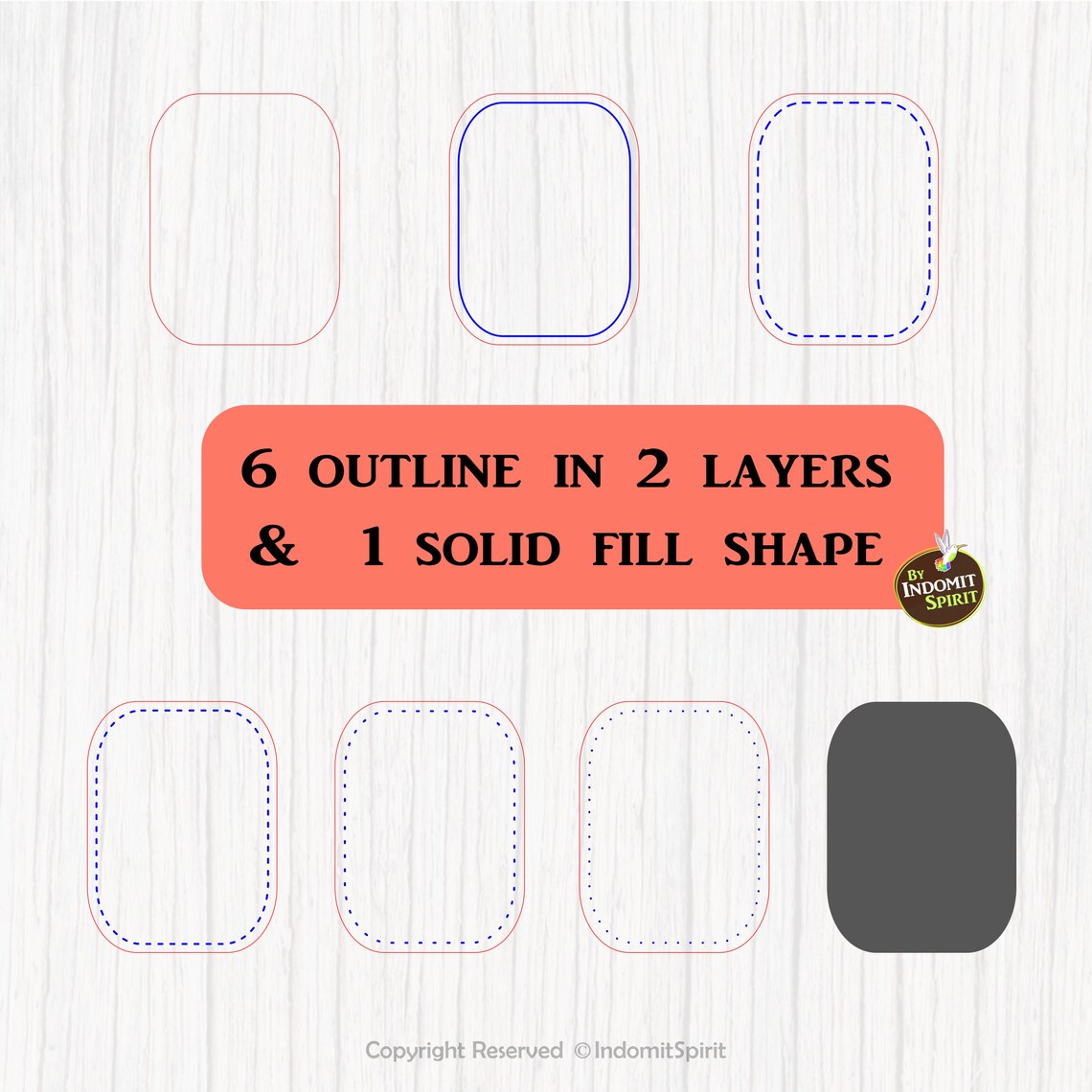 Layered Patch SVG & PNG Bundle, 6 Outline Types (digital Download) - Etsy