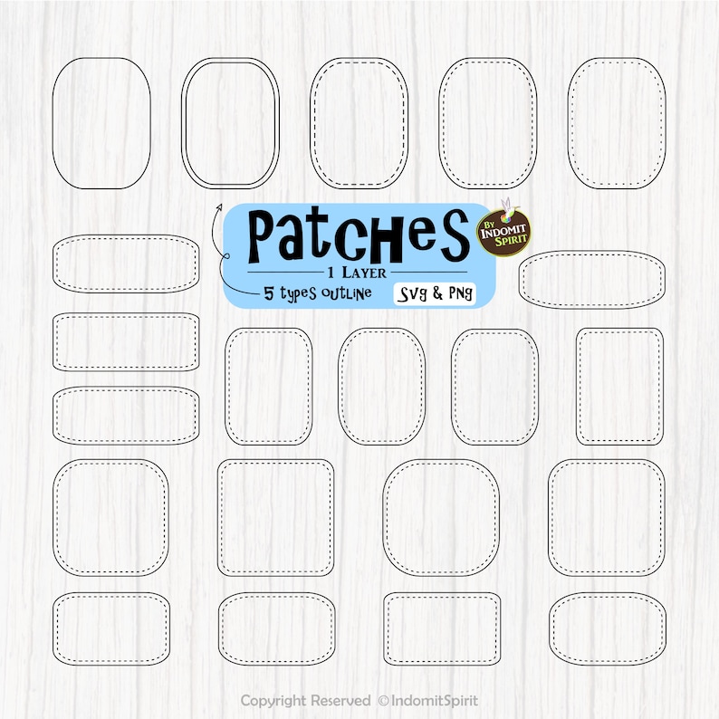 Patch Svg Bundle / Dotted Outline Svg Png/ Patches Leather Png / Hat ...