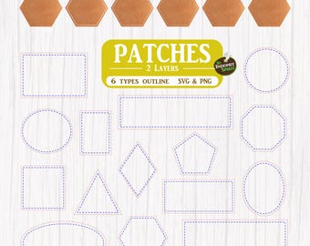2 Layers Patch Svg & Png / Laser Cutting Patches / Square Patches ...