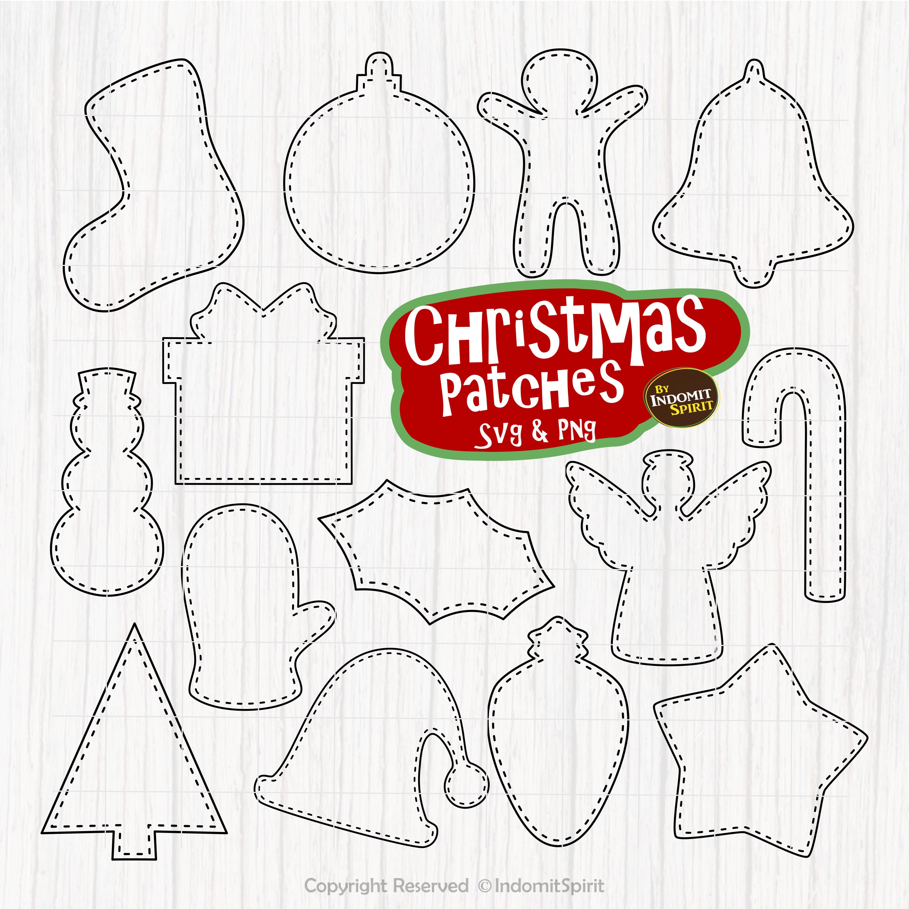 Christmas Patch Svg Png /dotted Outline Svg / Patches Leather Png / Hat ...