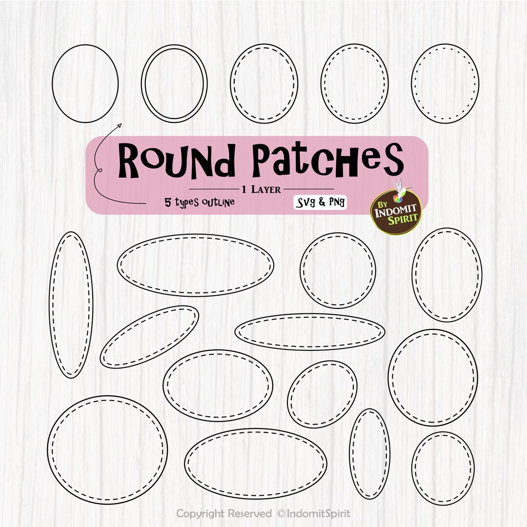 Round Patch Svg & Png /dotted Outline Svg / Patches Leather Png / Hat ...