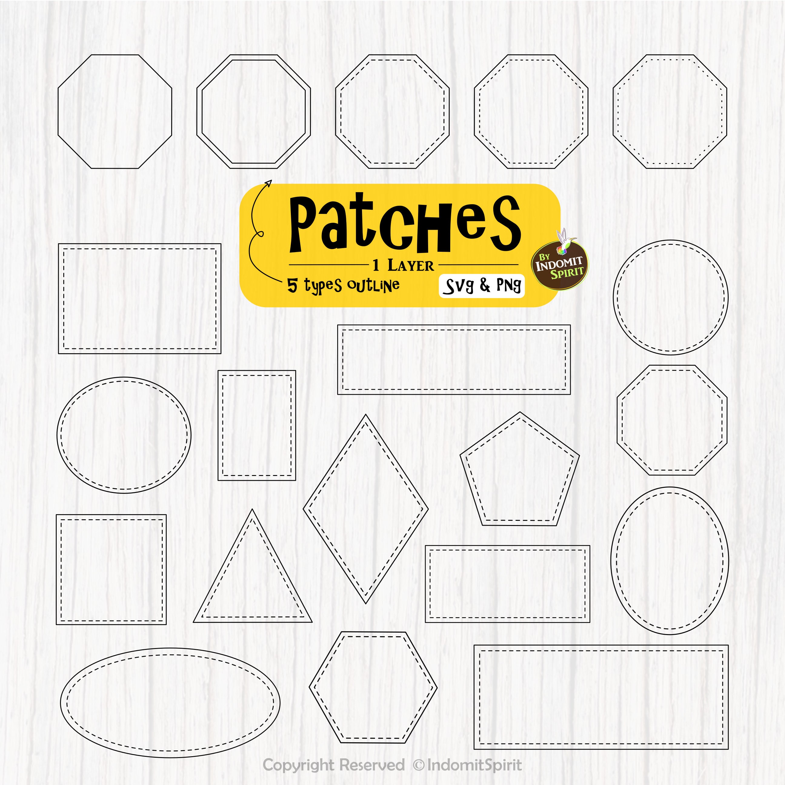 Patch Svg Bundle / Dotted Outline Svg Png/ Patches Leather Png / Hat ...