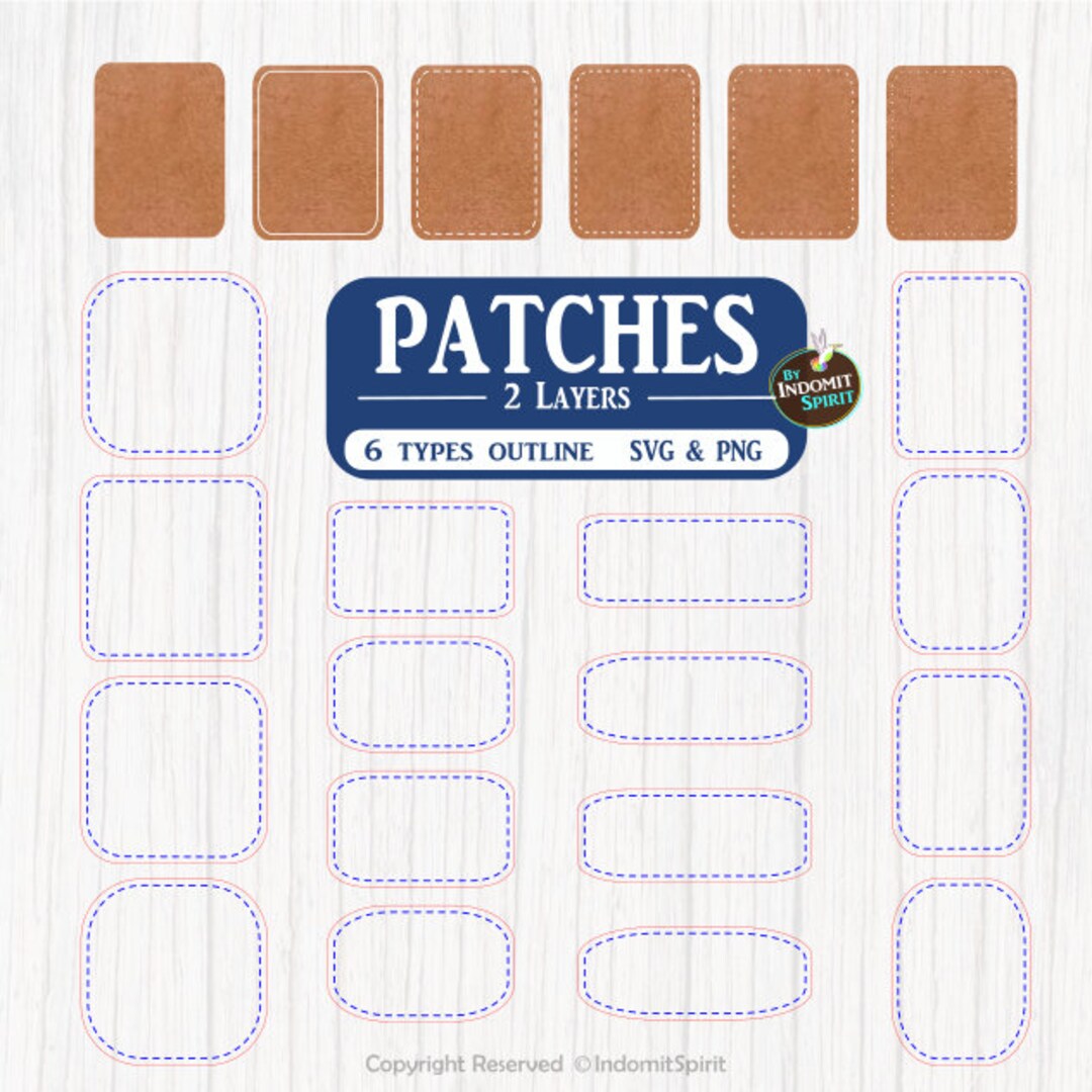 2 Layers Patch Svg & Png / Laser Cutting Patches / Square Patches ...