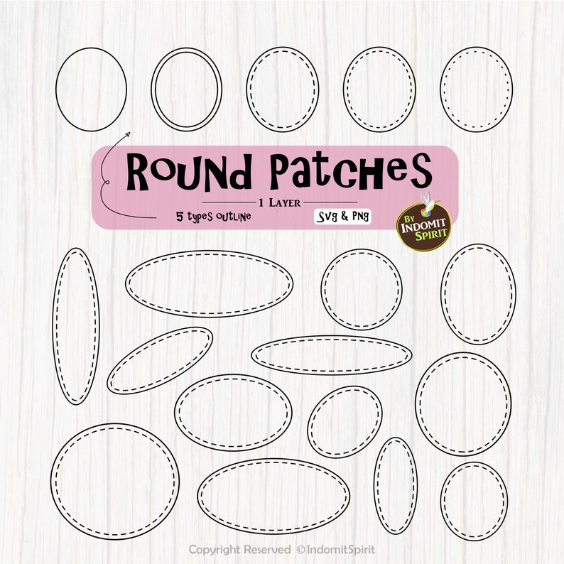 Patch Svg Bundle / Dotted Outline Svg Png/ Patches Leather Png / Hat ...
