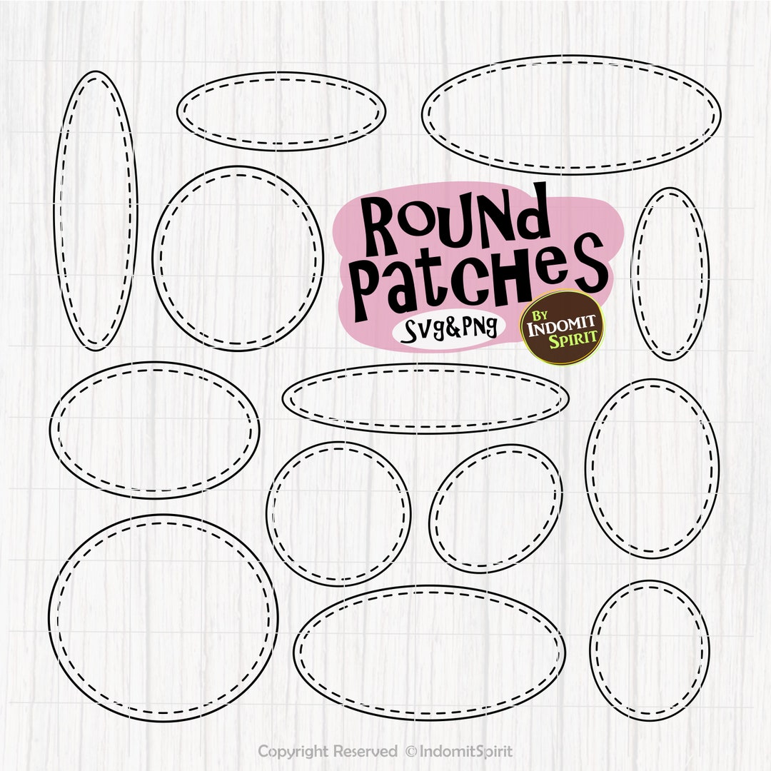 Round Patch Svg & Png /dotted Outline Svg / Patches Leather Png / Hat ...