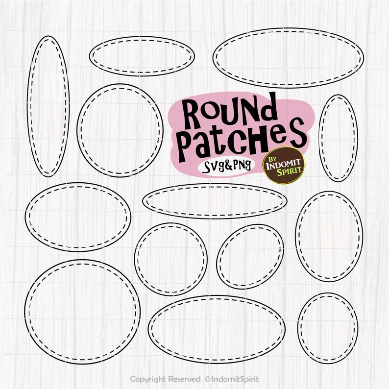 Round Patch Svg & Png /dotted Outline Svg / Patches Leather Png / Hat ...