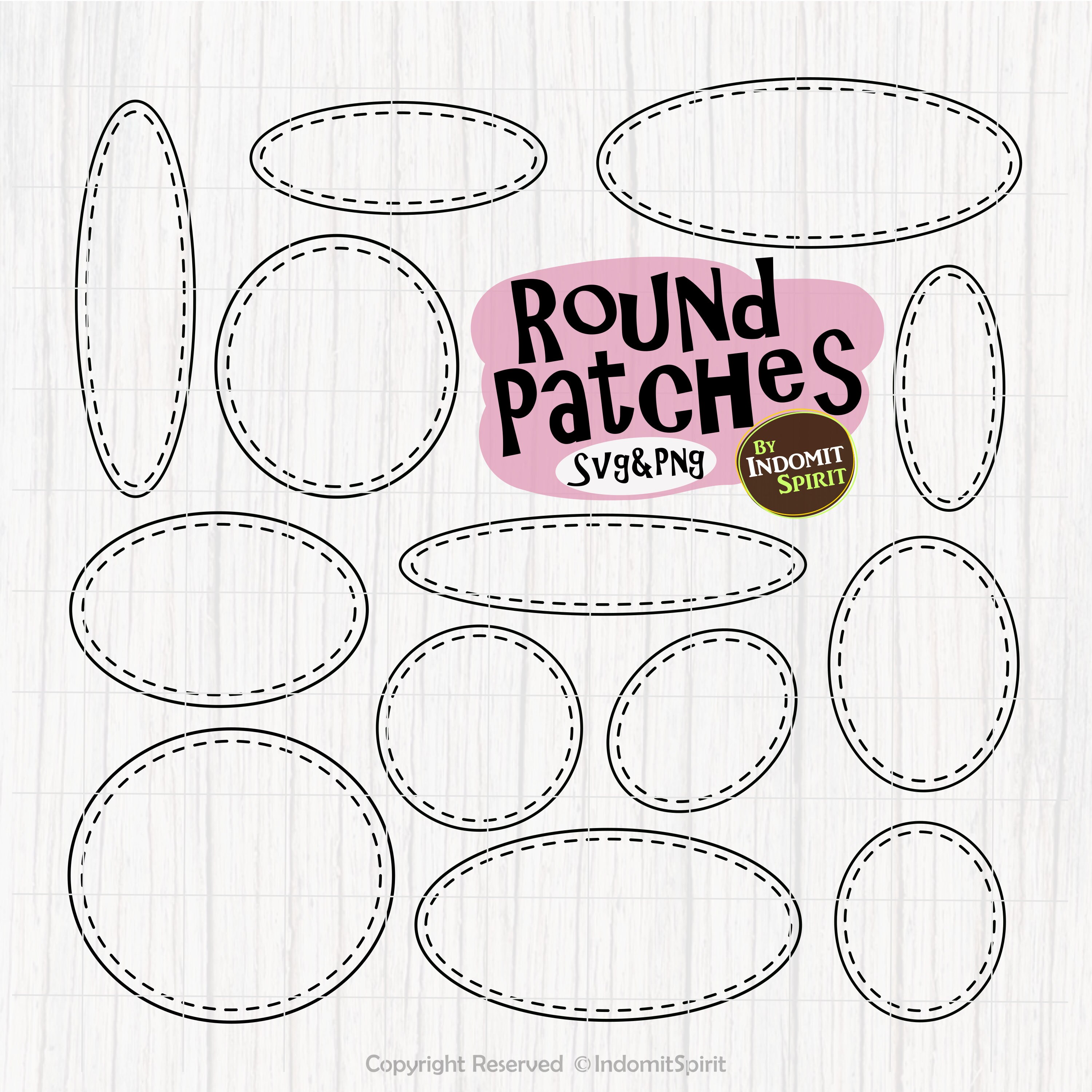Round Patch Svg & Png /dotted Outline Svg / Patches Leather Png / Hat Patches Svg / Dash Vector ...
