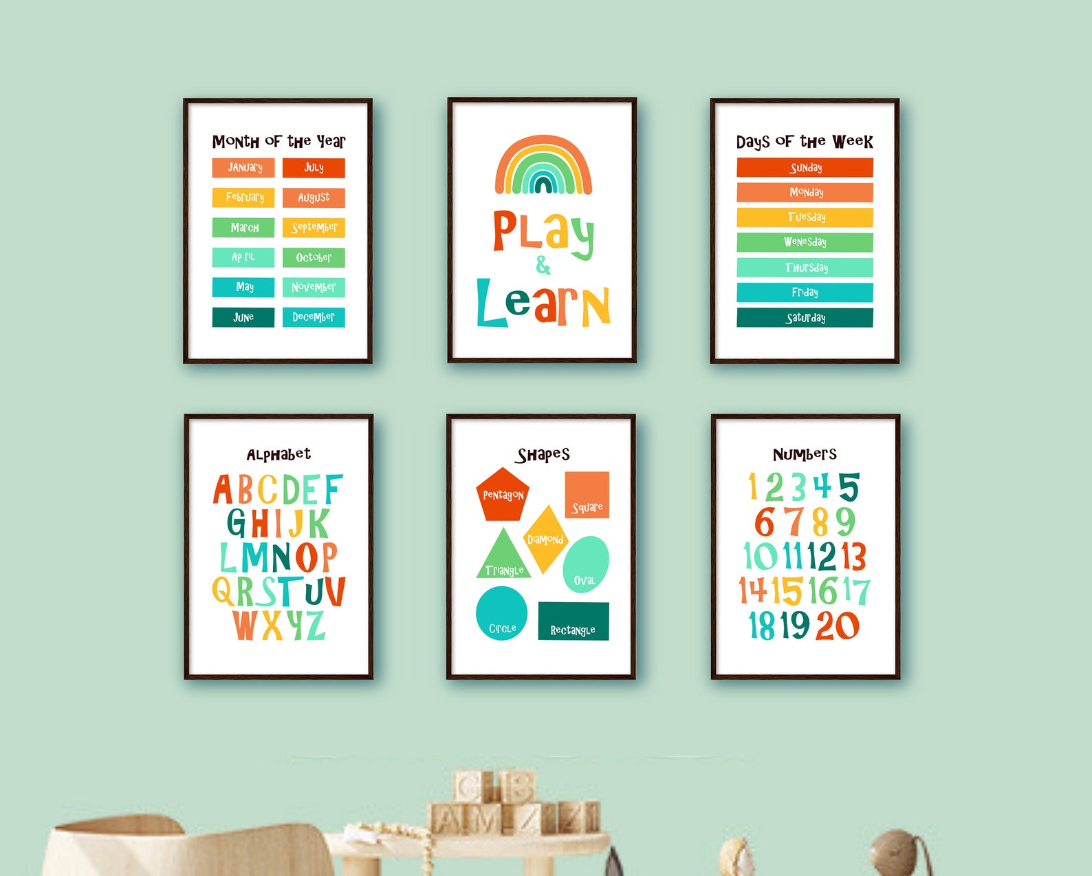 Educational Posters Png Pdf / Preschool Collection/ Montessori - Etsy