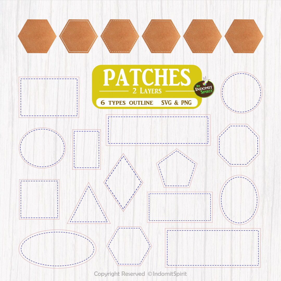 2 Layers Patch Svg & Png / Laser Cutting Patches / Leather Patch Png ...