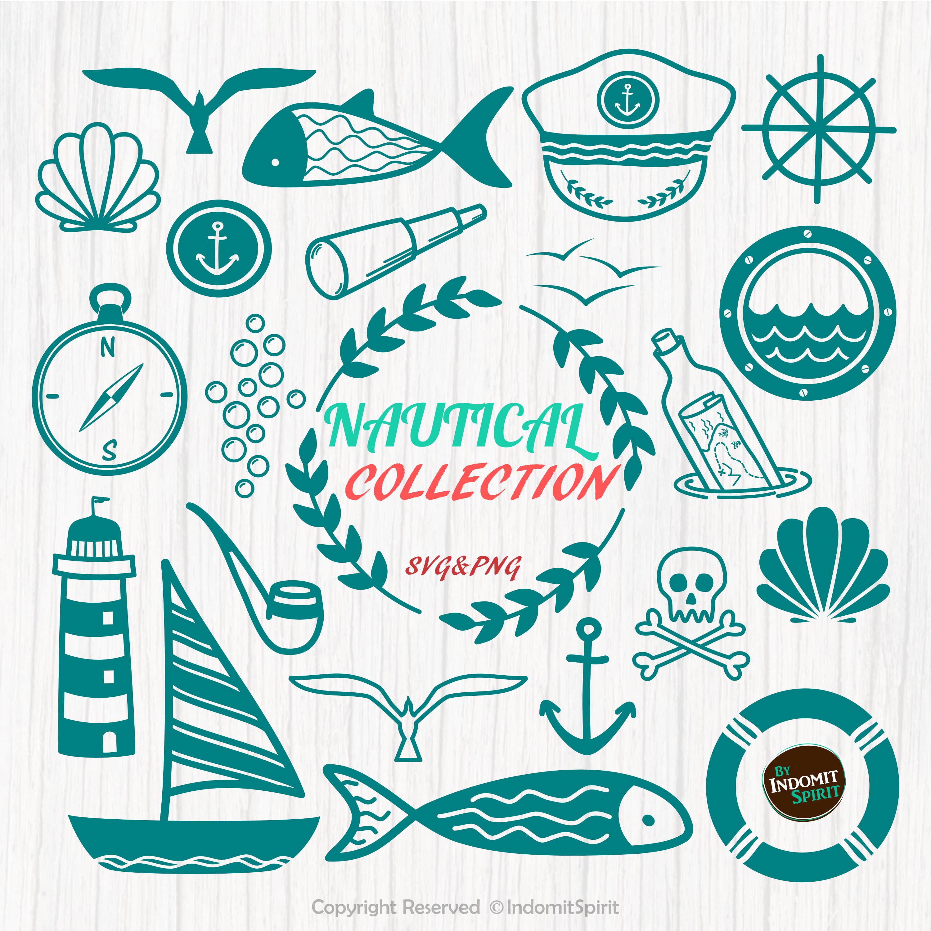 Nautical Bundle Svg / Fish Collection Png /ocean Svg/sea Svg / Boat Svg ...