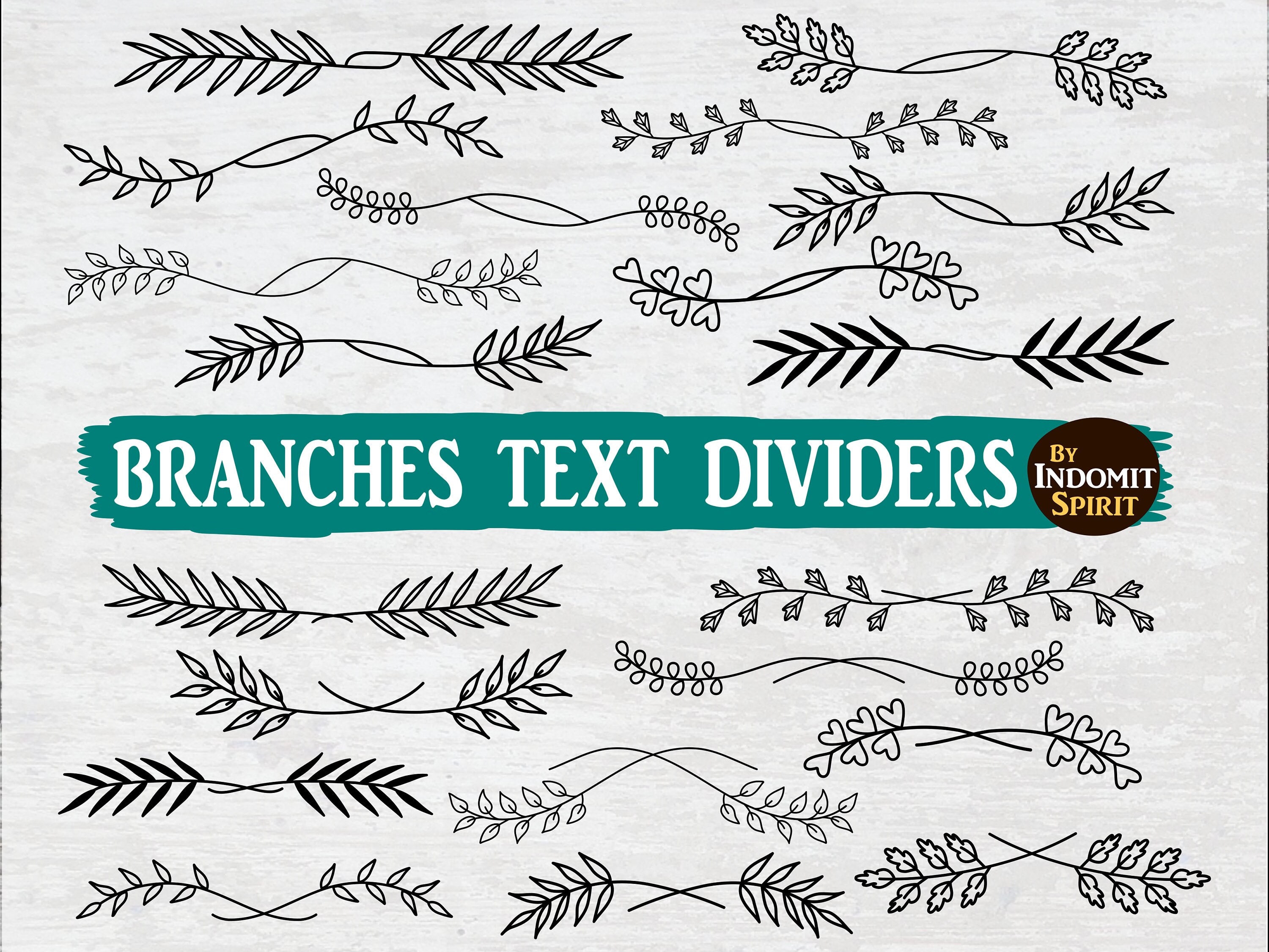 Text Divider Svg / Branch Bundle Png / Text Branch Svg / Botanical ...